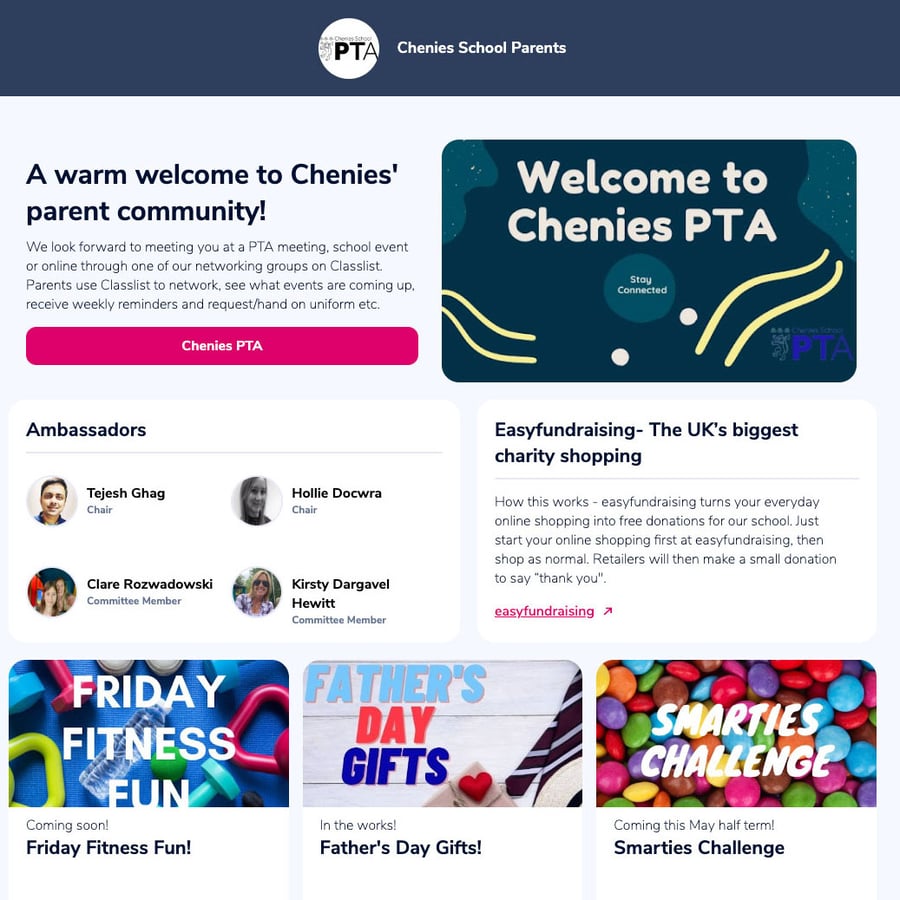 Set up a PTA Website with Classlist